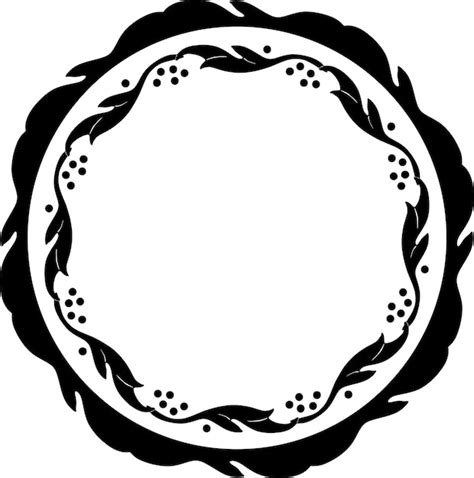 Cirkel Roos Frame Logo Handgemaakt Silhouet Nr 1 Premium Vector