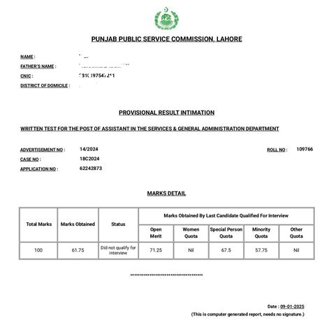 Ppsc Assistant Sandgad Result 2024 2025 Announced