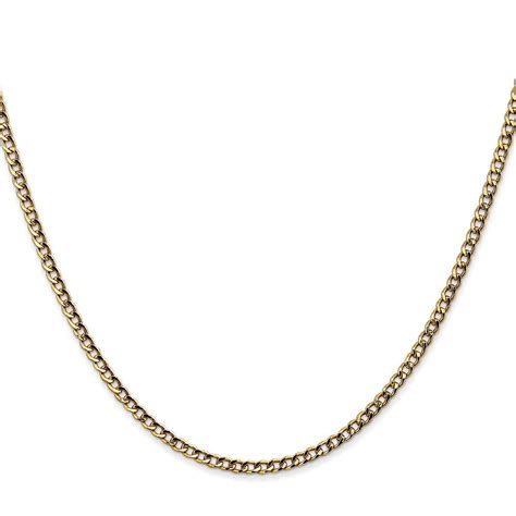 Shop Stylish 14k Gold 26 Inch 25mm Semi Solid Curb Chain Luxury Look
