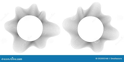 Round Sound Wave Frames Circular Lines Pattern Radial Curvy Shapes Geometric Concentric
