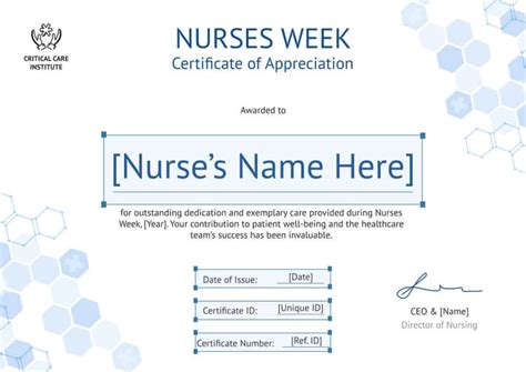 15 Free Printable Nursing Certificate Templates