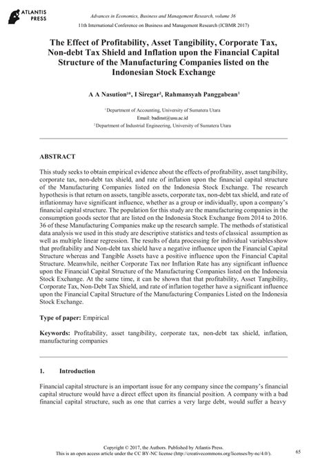 Pdf The Effect Of Profitability Asset Tangibility Corporate Tax