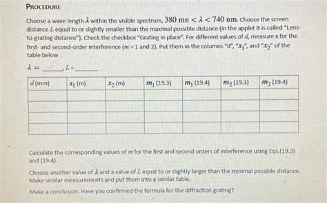 Solved EXPERIMENT 19 THE GRATING SPECTROMETER OBJECTIVES 1 Chegg Com