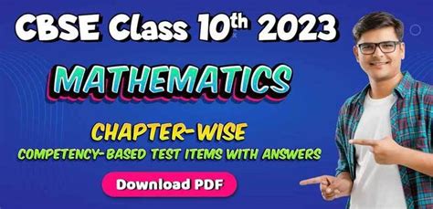 CBSE Class 10th Mathematics 2024 Chapter Wise Competency Based Test Items