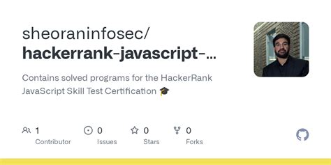 Github Sheoraninfosechackerrank Javascript Skill Test Certification