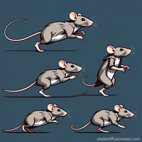 Rat Running Animation In Suit Sprite Sheet Stable Diffusion Online