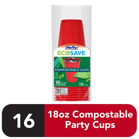 Hefty Party On Disposable Plastic Cups Red 18 Ounce 50 Count