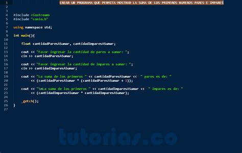 Operadores Visual C Suma De Pares E Impares Tutorias Co