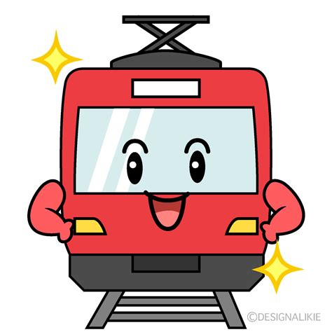 かわいい煌く赤い電車のイラスト素材｜無料ダウンロード Illustcute