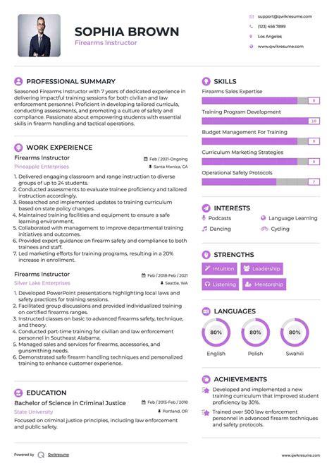 10 Firearms Instructor Resume Samples And Templates For 2026