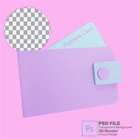 Billetera 3d Y Tarjeta De Pago Icono Premium Psd Archivo Psd Premium