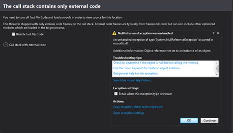 Visual Studio How To Fix Source Information Is Missing From The Debug Information