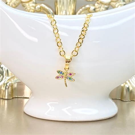 Cadena Libelula En Colores Mary Jhon Semi Joyas