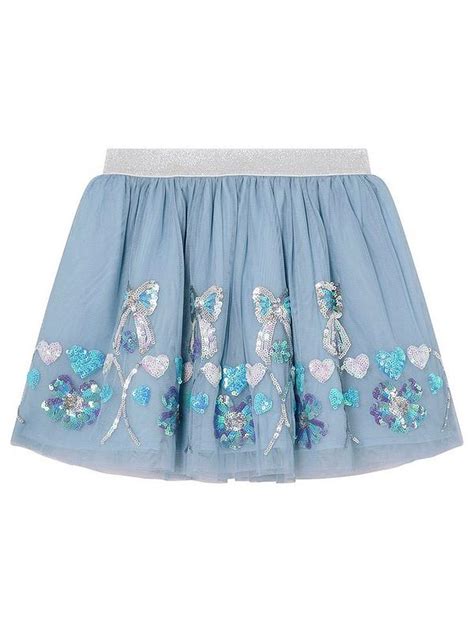 Monsoon Girls Sequin Bow Skirt Multi Very