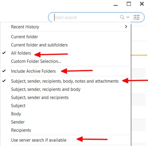 Search Does Not Return Existing Results Mail Em Client