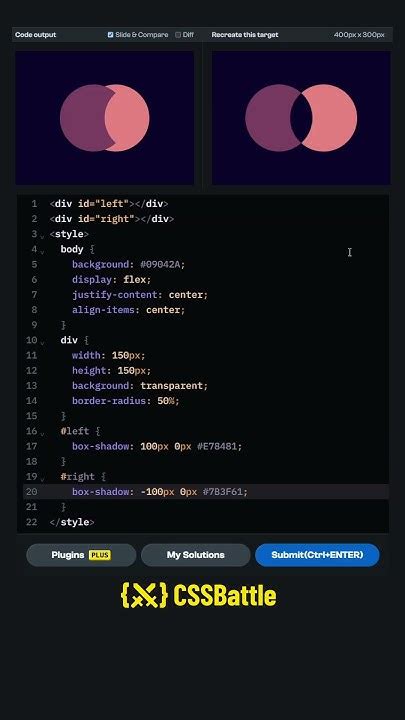 Css Battle Challenge 15 Solution Overlap Cssbattle Codingshorts