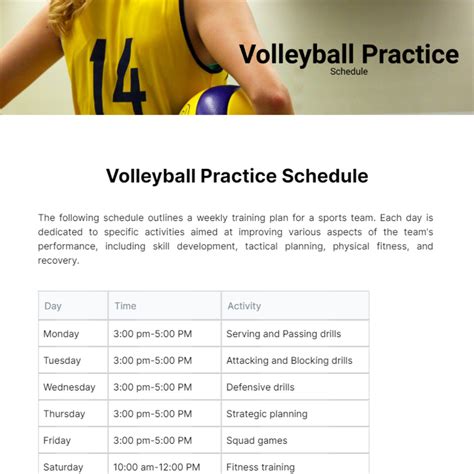Printable Volleyball Practice Plan Template Prntbl