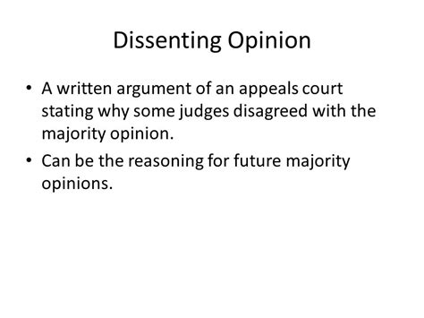 Dissenting Opinion Definition