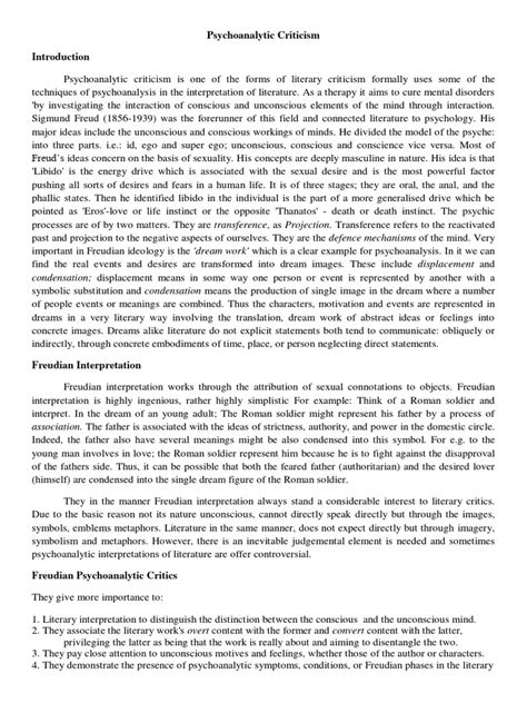 Psychoanalytic Criticism Download Free Pdf Psychoanalysis Jacques