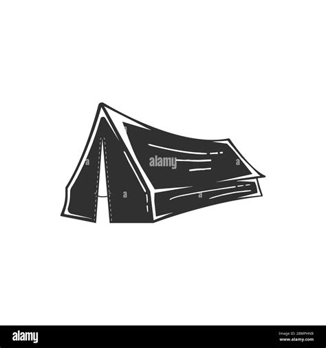 Vintage Camping Tent Emblem Isolated Vector Stock Illustration Stock
