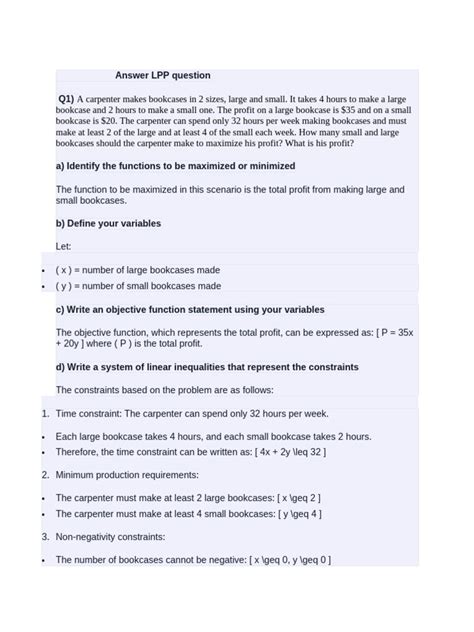 Answer Lpp Worksheet 1 Qeuestion Pdf Vertex Graph Theory Cartesian Coordinate System