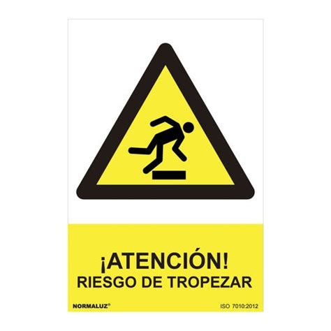 Cartel Atencion Riesgo De Tropezar Pvc 07mm 30x40cm Normaluz Con