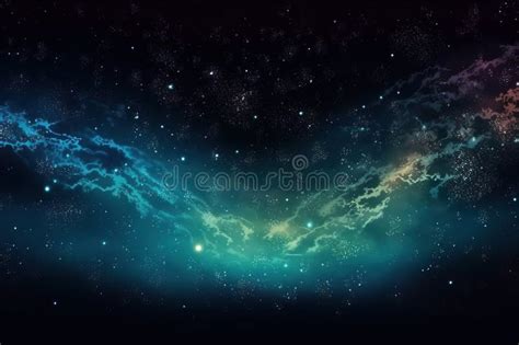 Celestial Bodies Stars And Planets In Deep Space On The Horizon Generative Ai Stock