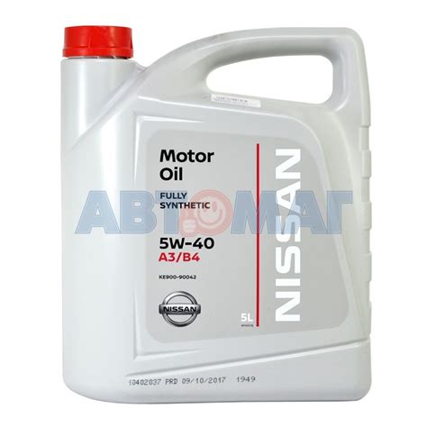 Купить Масло моторное Nissan 5w40 EURO 5л (KE90090042R) в Санкт ...