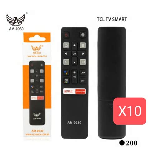 KIT 10 6 Controle Remoto Compatível Smart TV TCL ou SEMP Teclas Netflix Globoplay AM