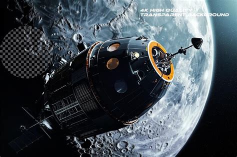 La Nave Espacial Orión En órbita Alrededor De La Luna Sobre Un Fondo