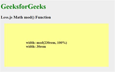 Lessjs Math Mod Function Geeksforgeeks