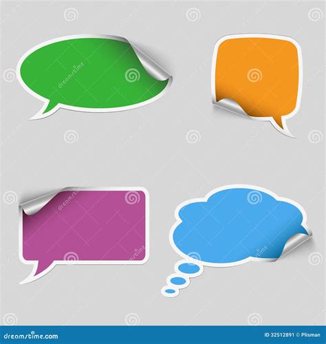Colorful Stickers Dialog Bubble Stock Image Image