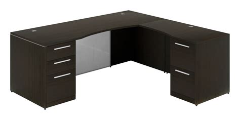 L Shaped Desk With Glass Modesty Panel Potenza By Corp Design