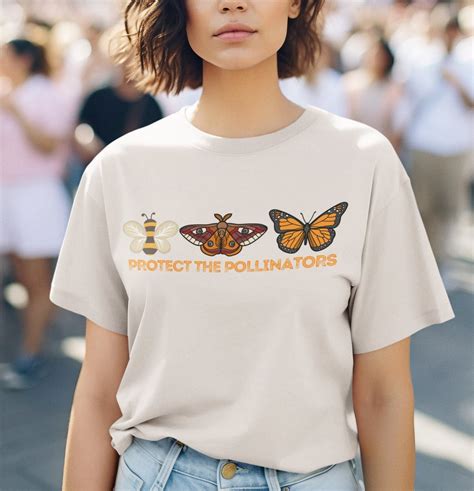Protect The Pollinators T Shirt Bellacanvas Bee Moth Butterfly Design