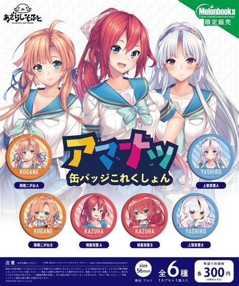 【公式】メロンブックス北関東エリア On Twitter 【めろガチャ情報】 あざらしそふと 様 缶バッジシリーズ「アマカノ シリーズ