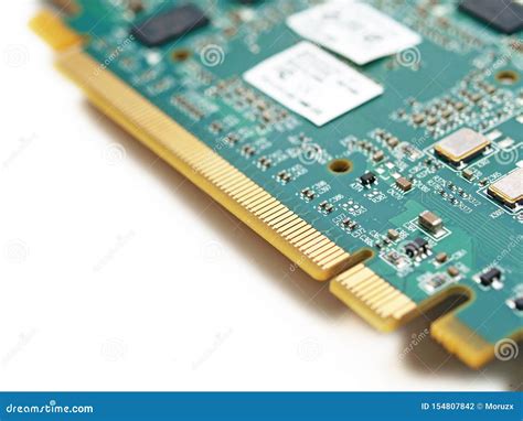 PCI Express Graphics PCB Card Connector Pin With Port Slot In Mother Board Stock Image