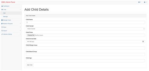 phpgurukul orphanage management system using php and