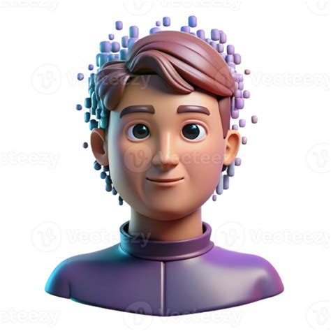 Vibrant Contemporary An Face Composed Of Pixels Dissolving Into Data Streams Dynamic Lighting