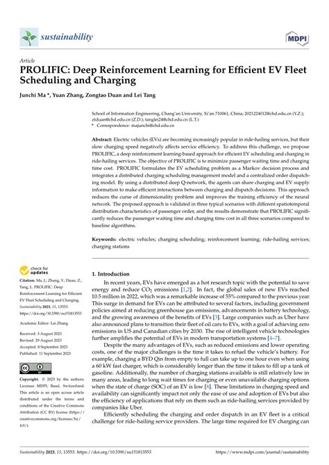 Pdf Prolific Deep Reinforcement Learning For Efficient Ev Fleet Scheduling And Charging