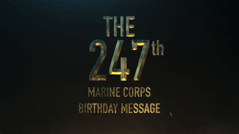 247th Marine Corps Birthday Message Youtube