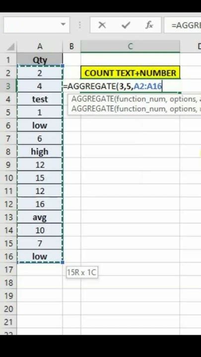 Count Numbertext Values Dynamic Condition Shorts Exceltips