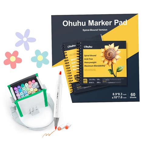 Ohuhu Art Markers 24 Colours Honolulu Series Brush And Chisel Plus Ohuhu