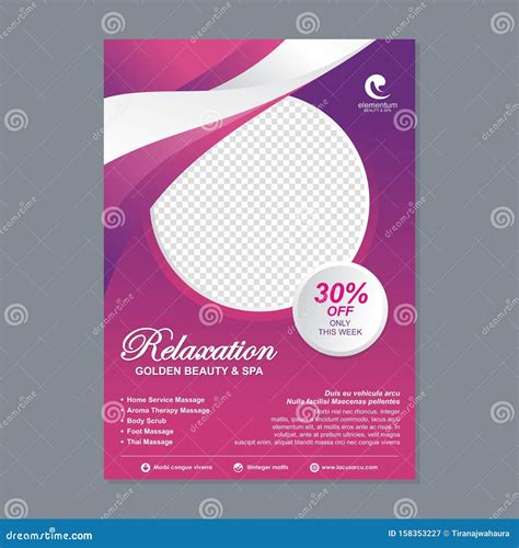 Spa Flyer Or Brochure Template Design Stock Vector Illustration Of Cosmetics Beauty