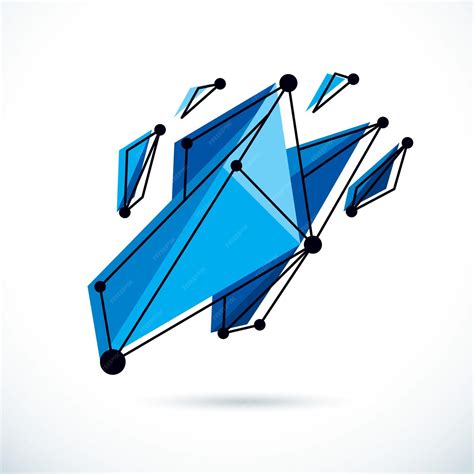 Premium Vector Abstract Geometric 3d Wireframe Object Corporate