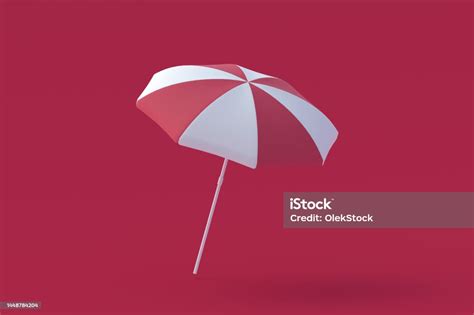빨간색 배경에 자홍색의 비치 우산 2023년 올해의 컬러 3d 렌더링 0명에 대한 스톡 사진 및 기타 이미지 0명 2023년 3차원 형태 Istock