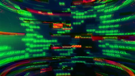 Color Bytes Of Binary Code Flying Througherror In The Code Stock