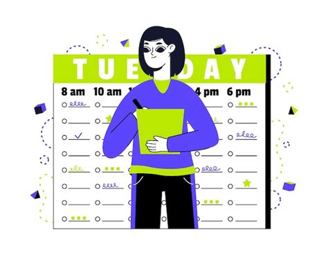 Premium Vector Business Woman Work Schedule Planning Flat Vector Illustration Work Schedule