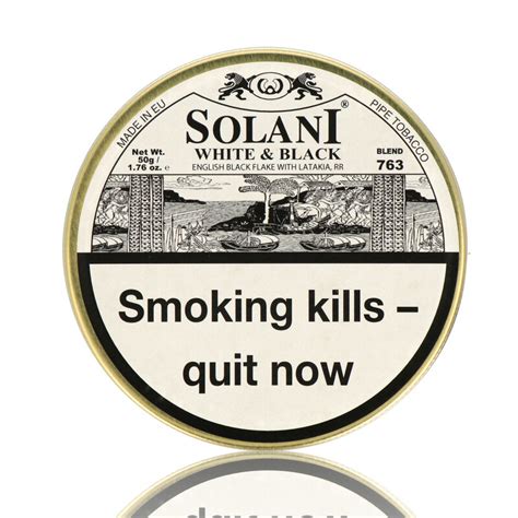 solani 763 white and black broken flake pipe tobacco 50g tin