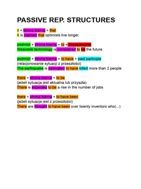 Passive Reporting Structures Pdf