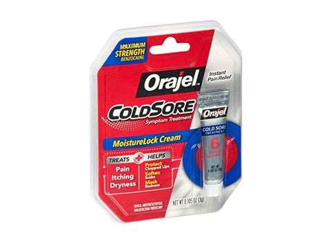 Orajel Cold Sore Symptom Treatment Moisturelock Cream 0105 Oz3 G